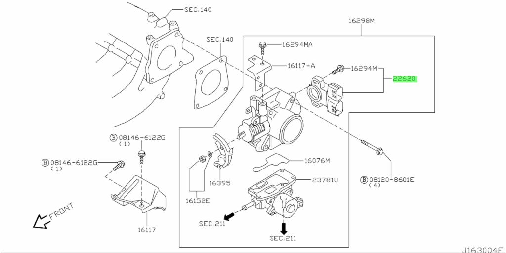 Buy Genuine Nissan 226204M500 (22620-4M500) Switch, Throttle. Prices ...