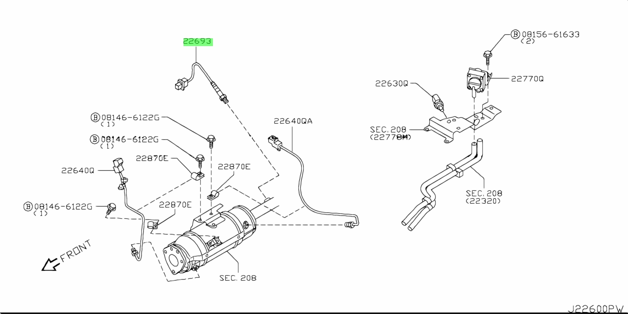 Buy Genuine Nissan 226A3VZ20A (226A3-VZ20A) Air Fuel Ratio Sensor ...