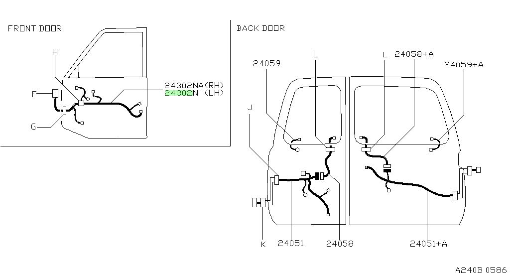 Buy Genuine Nissan 24124VB060 (24124-VB060) Harness Assembly-Door,front ...