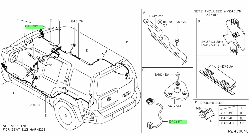 Buy Genuine Nissan 24167ZL00A (24167-ZL00A) Harness-Sub. Photos - Amayama
