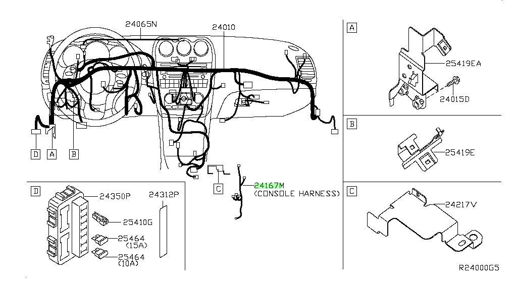 Buy Genuine Nissan 24167ZX24A (24167-ZX24A) Harness-Sub. Photos - Amayama