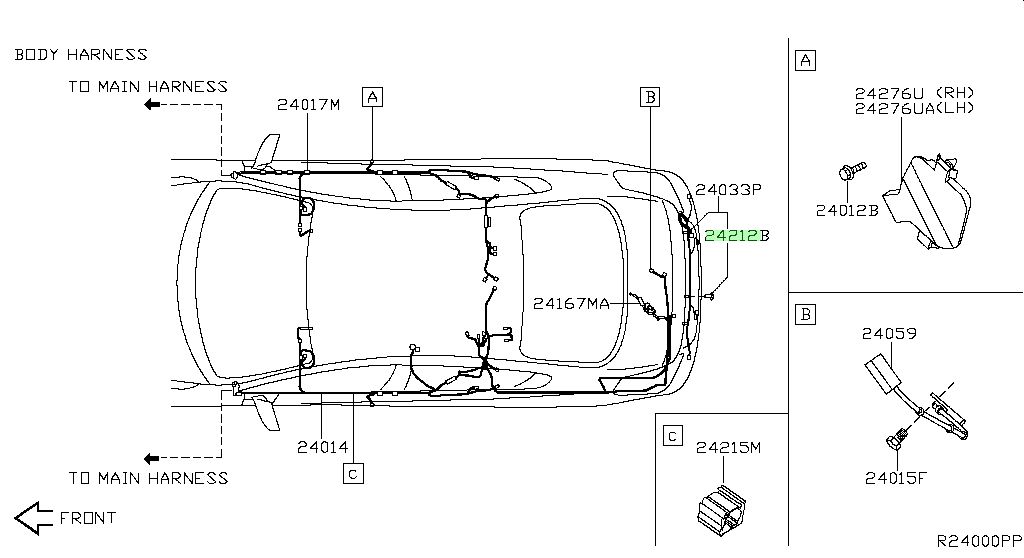 Buy Genuine Nissan 24225JB50A (24225-JB50A) Clip-Wiring Harness. Prices ...