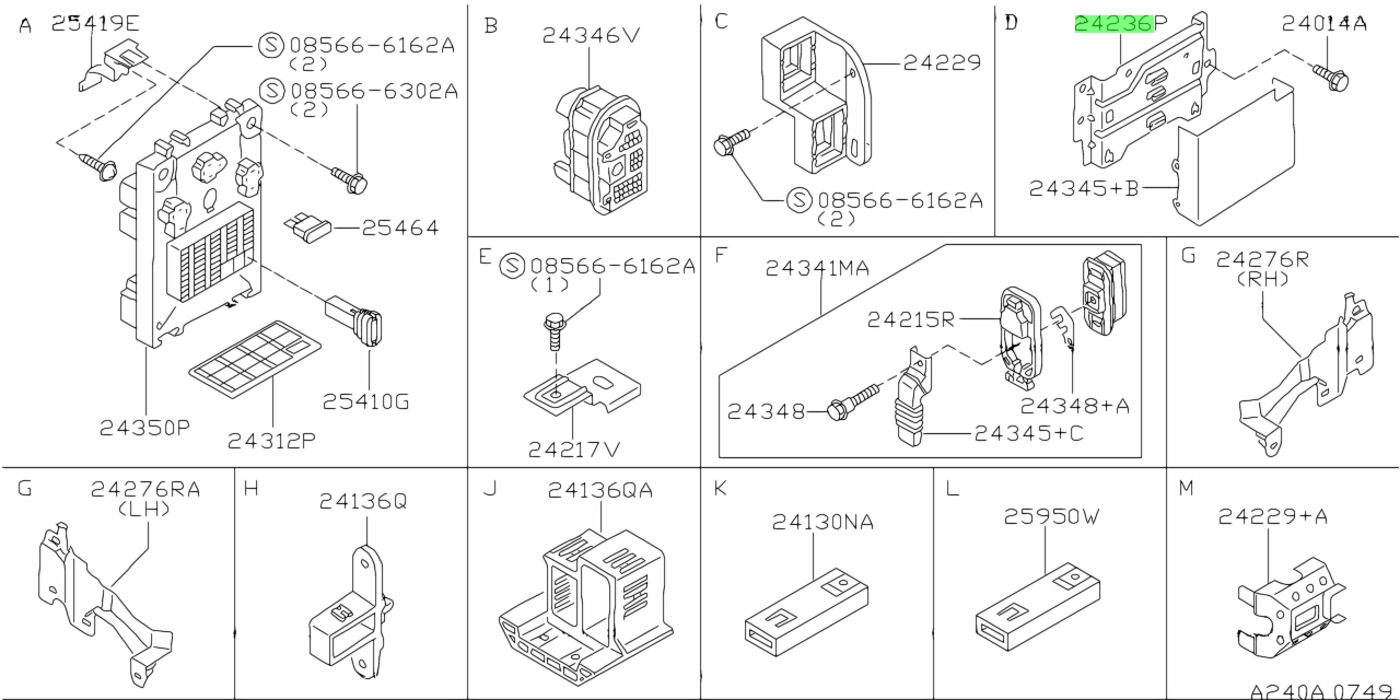 Купить Nissan 24346VB060 (24346-VB060) Bracket, Connector. Цены ...