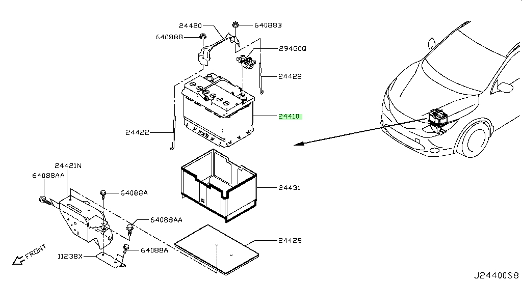 Buy Genuine Nissan 244106MA0A (24410-6MA0A) Battery. Photos - Amayama