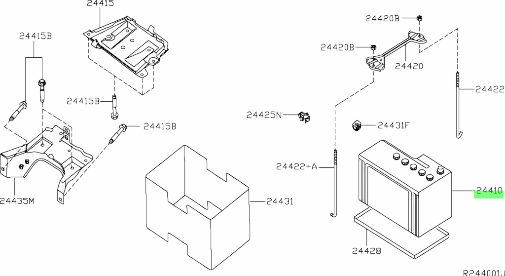 Купить Nissan 24410JA00B (24410-JA00B) Battery. Фотографии - Амаяма ...