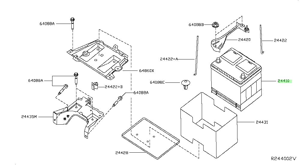 Buy Genuine Nissan 24410JA10B (24410-JA10B) Battery. Photos - Amayama
