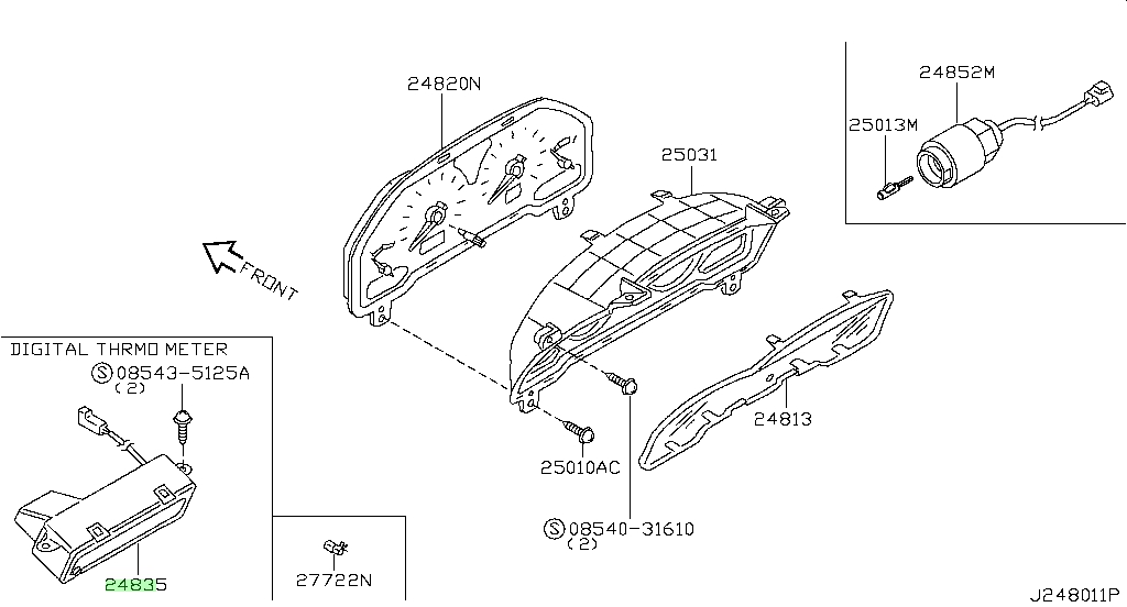 Buy Genuine Nissan 24835VD500 (24835-VD500) Meter Assembly-Temperature ...