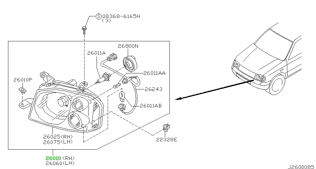 Buy Genuine Nissan 26010VL20A (26010-VL20A) Headlamp Assembly-Rh ...