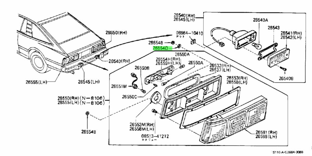 Buy Genuine Nissan 26558H5000 (26558-H5000) Lamp Assembly-Reverse,lh ...