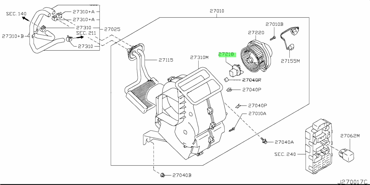 Buy Genuine Nissan 270156A00B (27015-6A00B) Resistance, Rear Heater ...