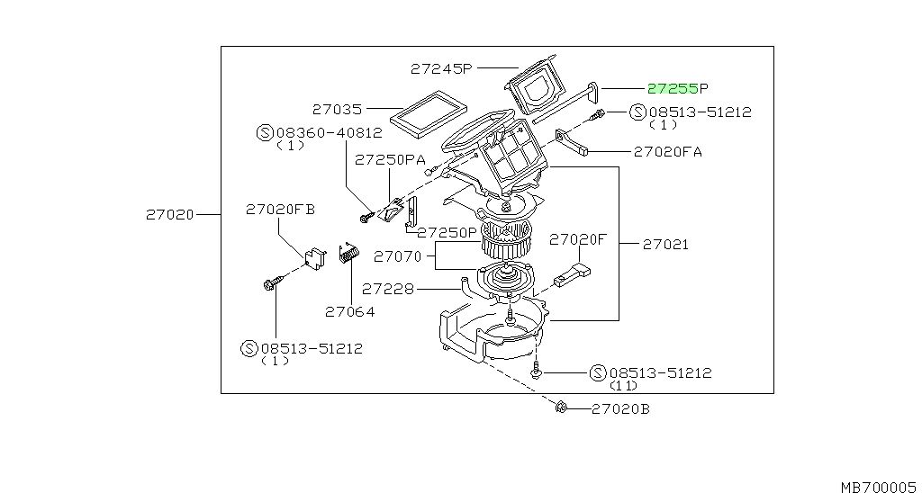 Buy Genuine Nissan 271790F400 (27179-0F400) Shaft-Door,intake Blower ...
