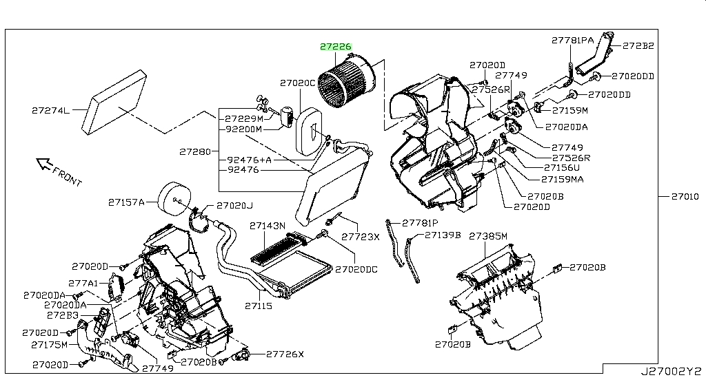 Buy Genuine Nissan 272264BG0B (27226-4BG0B) Motor Assembly-Blower ...