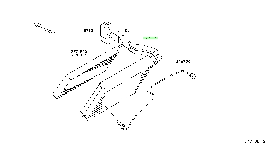 Buy Genuine Nissan 272801FA2B (27280-1FA2B) Evaporator Assembly-Front ...
