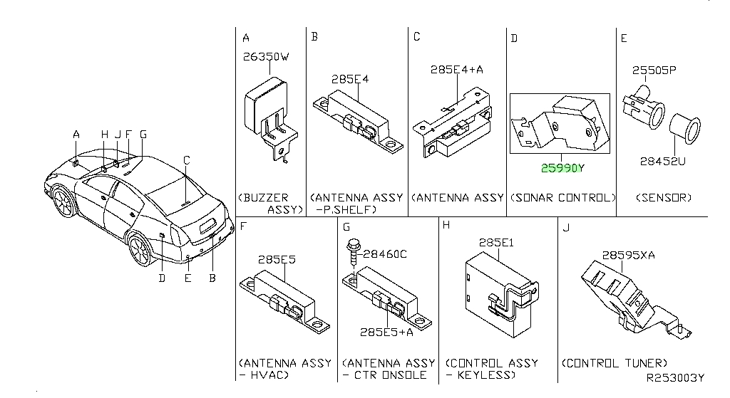 Buy Genuine Nissan 28532ZK30A (28532-ZK30A) Controller Assembly-Sonar ...