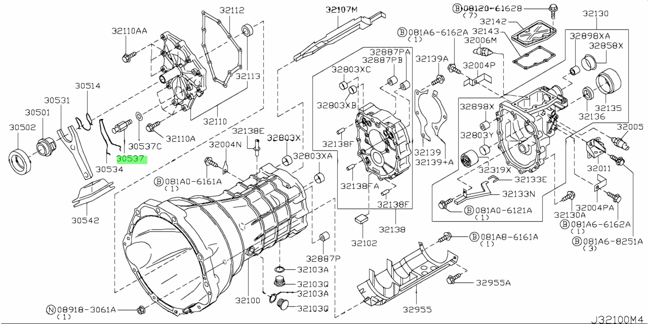 Buy Genuine Nissan 30537CD000 (30537-CD000) Pin, Ball Withdrawal Lever ...