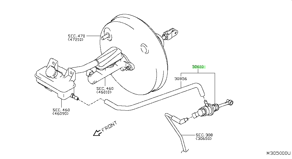 Купить Nissan 30610BJ10A (30610-BJ10A) Cylinder Assembly-Clutch Master ...