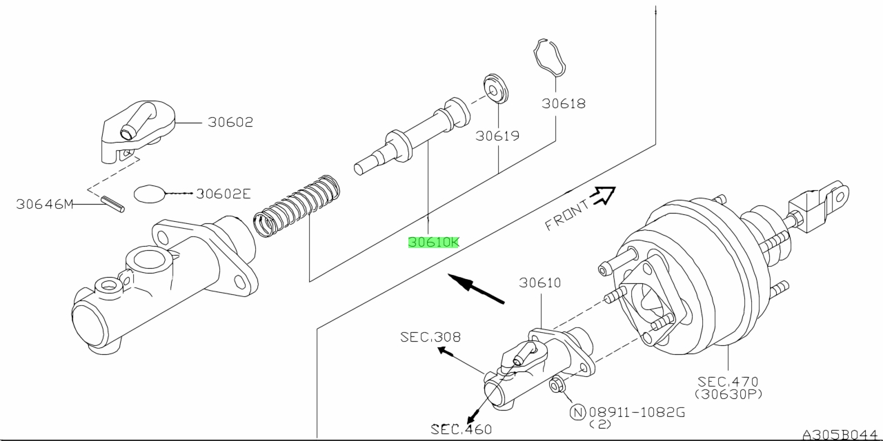Buy Genuine Nissan 30611VB025 (30611-VB025) Piston Kit, Clutch Master ...