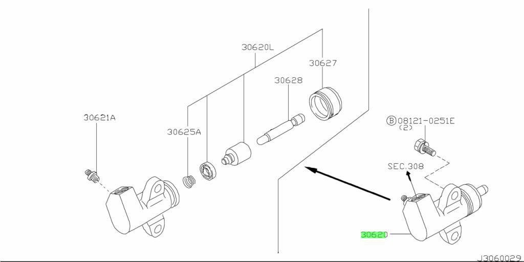 Buy Genuine Nissan 3062048P61 (30620-48P61) Cylinder Assembly, Clutch ...