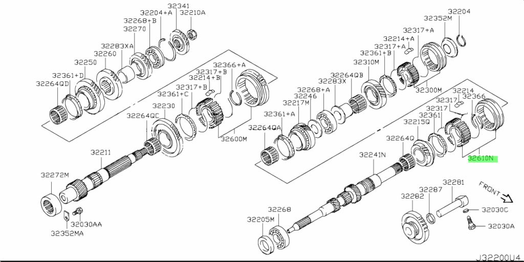 Buy Genuine Nissan 326104A00A (32610-4A00A) Hub & Sleeve Set,3Rd &4Th ...