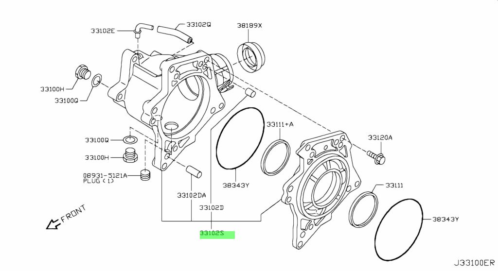 Buy Genuine Nissan 33101JD60A (33101-JD60A) Case Set, Transfer. Prices ...