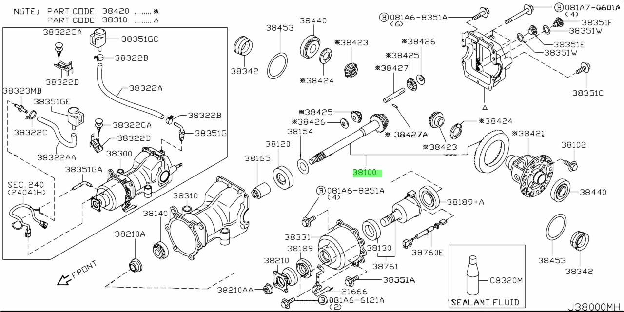 Buy Genuine Nissan 38100CA000 (38100-CA000) Gear Set, Final Drive ...