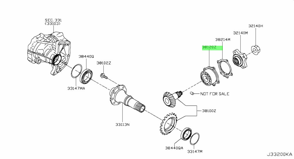 Buy Genuine Nissan 381203KA0A (38120-3KA0A) Bearing-Drive Pinion ...