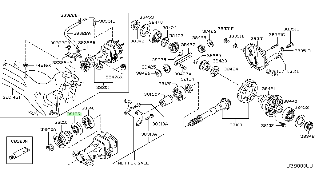 Buy Genuine Nissan 381894GD0A (38189-4GD0A) Seal-Oil,drive Pinion ...