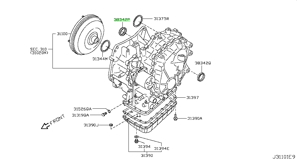 Buy Genuine Nissan 383423VX0B (38342-3VX0B) Seal-Oil,differential ...