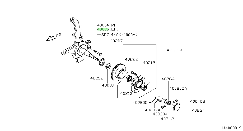Buy Genuine Nissan 40015MD00C (40015-MD00C) Knuckle Spindle-Lh. Photos ...
