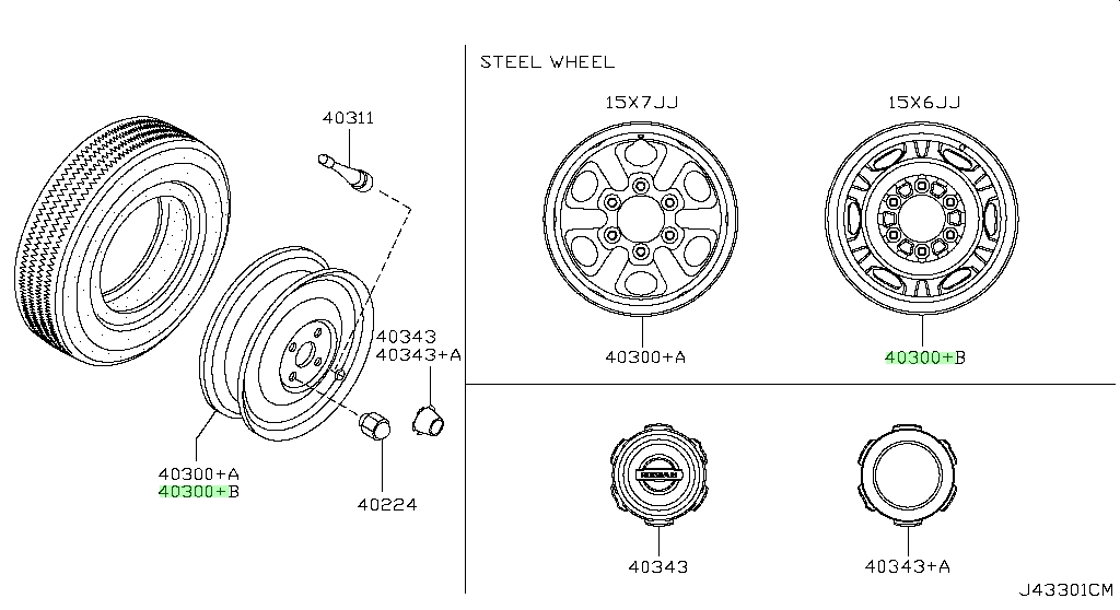 Buy Genuine Nissan 40300VM16A (40300-VM16A) Wheel Assembly-Disc. Photos ...