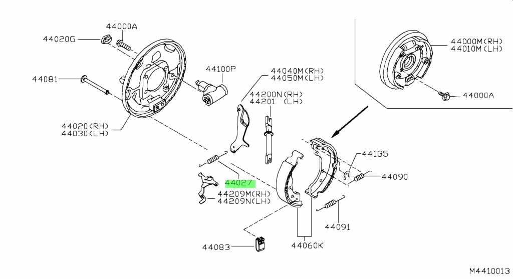 Buy Genuine Nissan 44214EB360 (44214-EB360) Spring-Adjusting,rear Brake ...