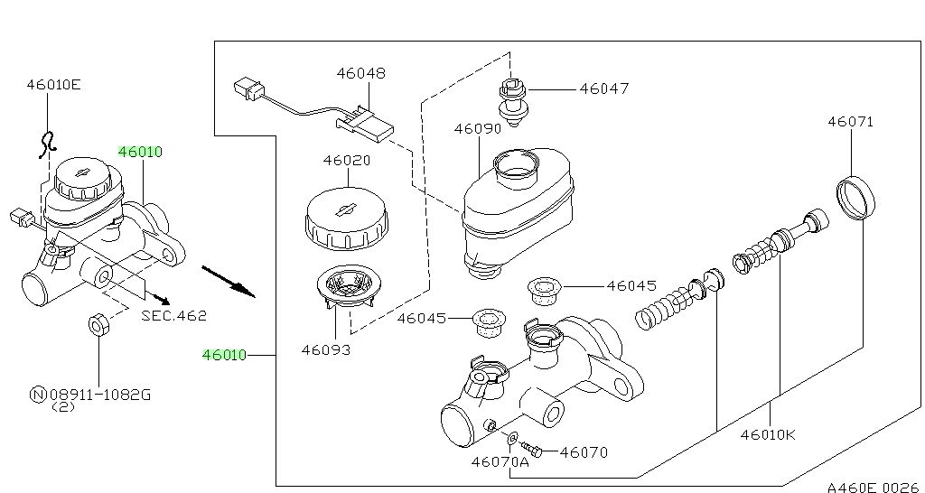 Buy Genuine Nissan 460102N320 (46010-2N320) Cylinder Assy-Brake Master ...