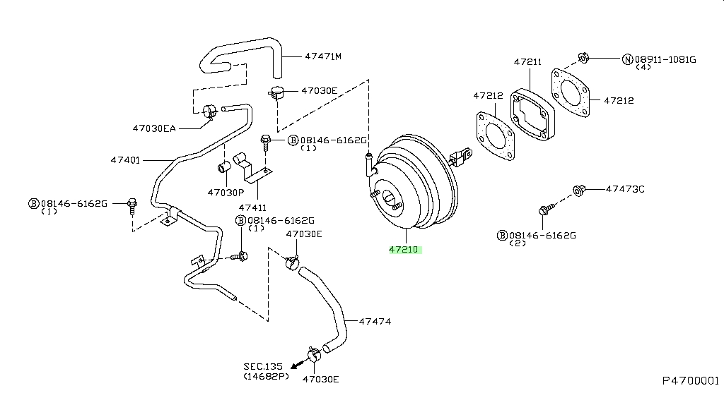 Buy Genuine Nissan 47210VK000 (47210-VK000) Booster Assembly-Brake ...