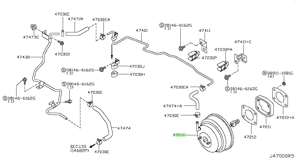 Buy Genuine Nissan 47210VK91B (47210-VK91B) Booster Assy-Brake. Prices ...
