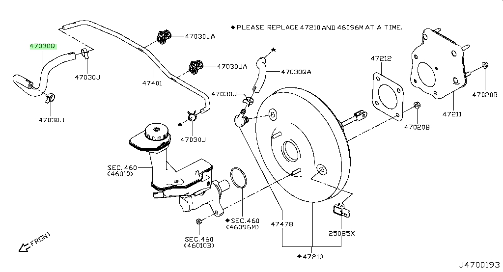 Buy Genuine Nissan 474744CL1A (47474-4CL1A) Hose-Booster. Prices, fast ...