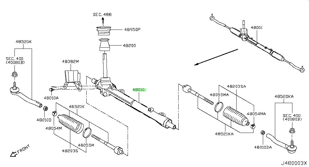 Buy Genuine Nissan 480103RH1A (48010-3RH1A) Gear Assembly-Steering ...