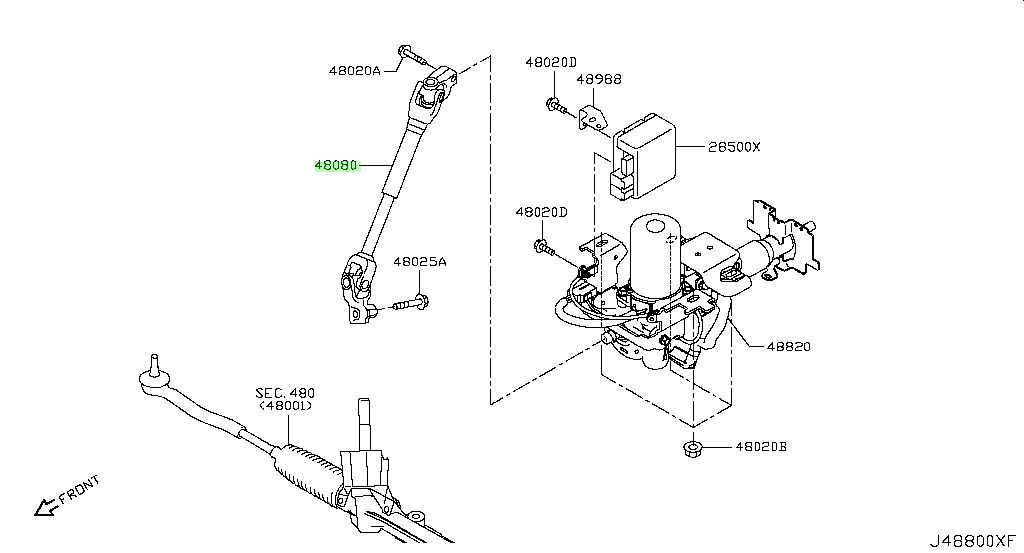 Buy Genuine Nissan 480803RH1A (48080-3RH1A) Joint Assembly-Steering ...
