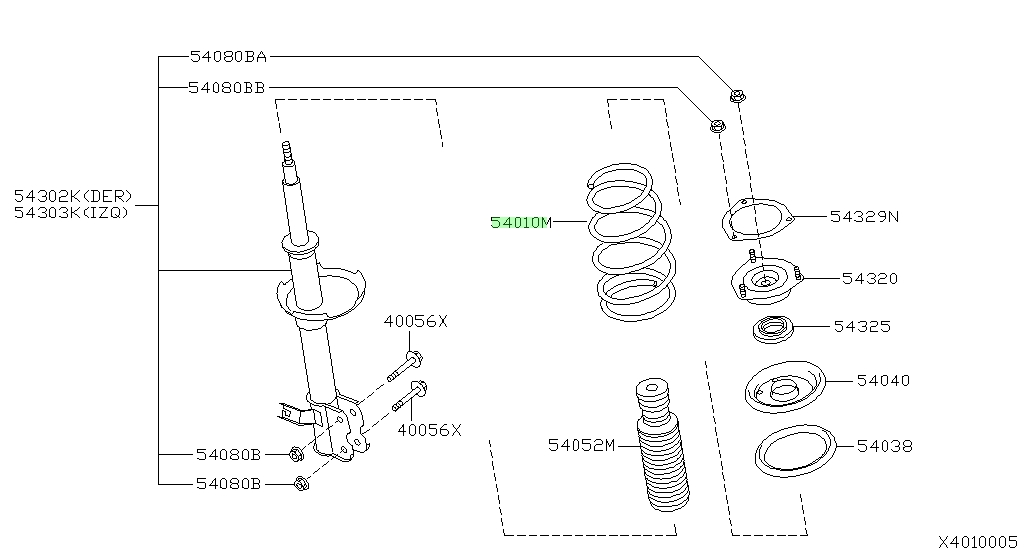 Buy Genuine Nissan 540104Z410 (54010-4Z410) Spring-Front. Photos - Amayama