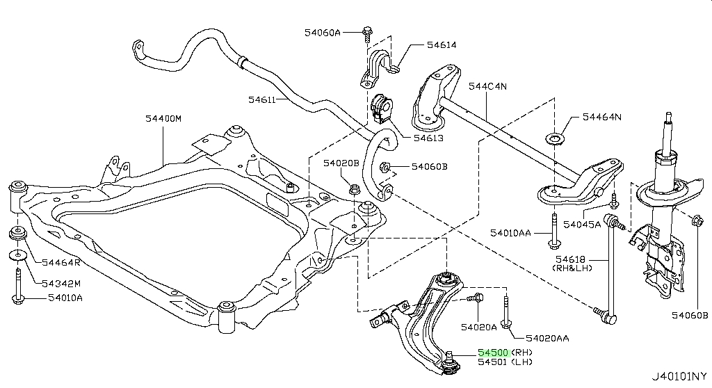 Buy Genuine Nissan 54500EN00B (54500-EN00B) Link Completetransverse,rh ...