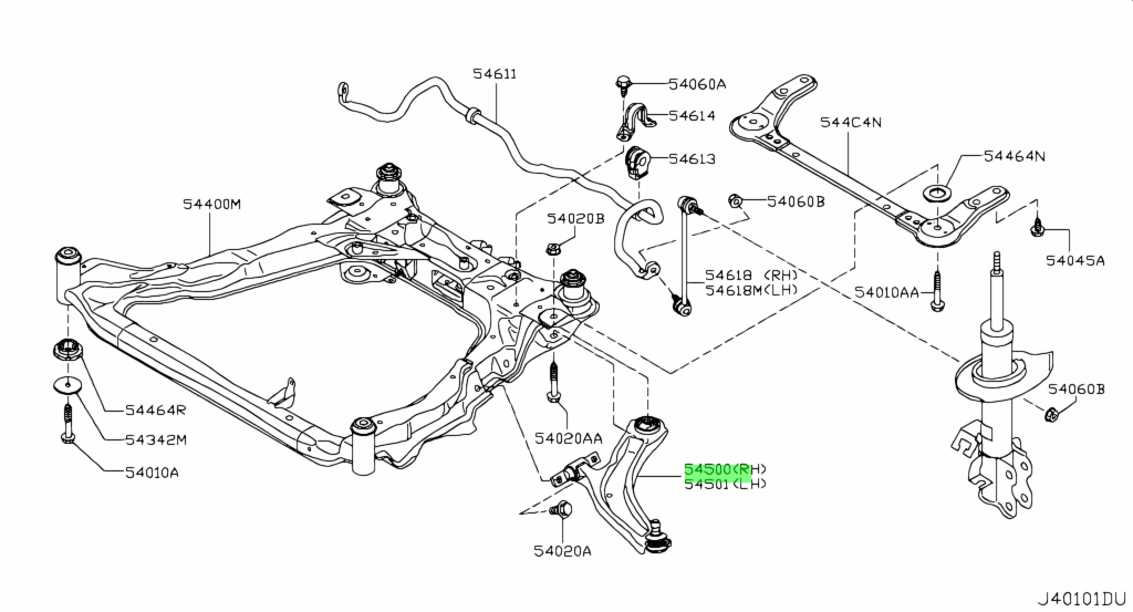 Купить Nissan 54500JG00A (54500-JG00A) Рычаг Подвески. Цены, быстрая ...