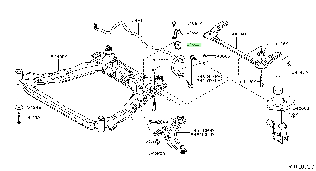 Buy Genuine Nissan 546134BA3A (54613-4BA3A) Bush-Stabilizer. Prices ...