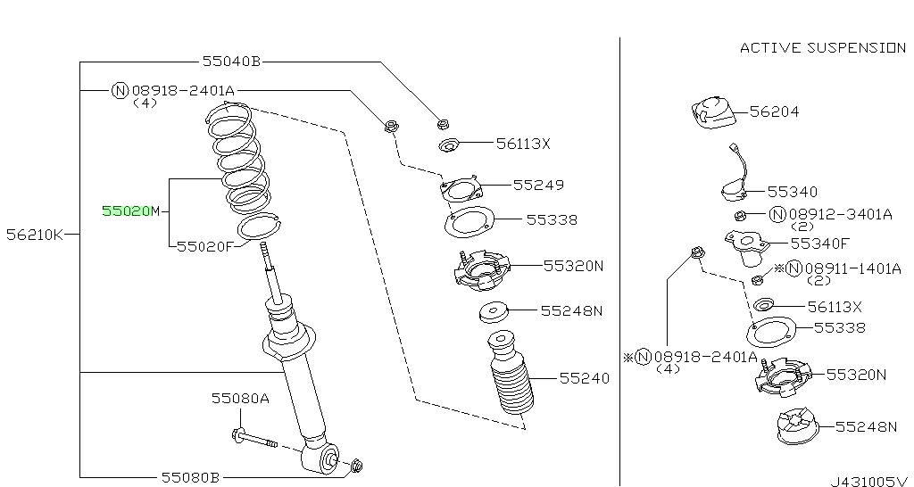 Buy Genuine Nissan 550202Y461 (55020-2Y461) Spring-Rear Suspension for ...