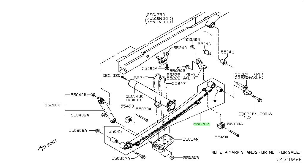 Buy Genuine Nissan 550203YF0D (55020-3YF0D) Spring Assembly-Leaf,rear ...