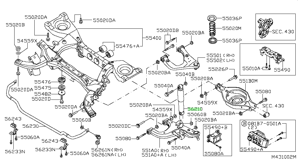 Buy Genuine Nissan 562005X01B (56200-5X01B) Shock Absorber Assembly ...