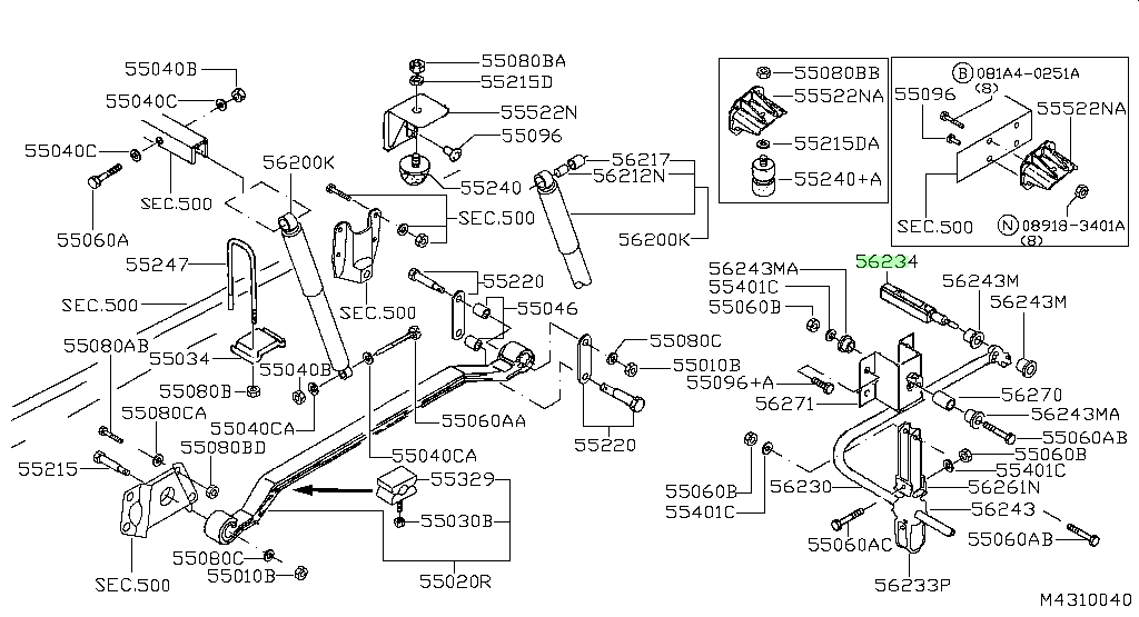 Buy Genuine Nissan 56234MB40A (56234-MB40A) Bracket Assembly-Stabilizer ...