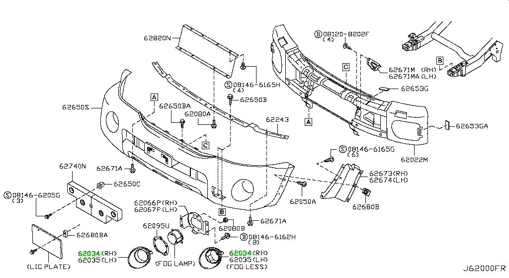 Buy Genuine Nissan 62256VC210 (62256-VC210) Finisher-Front Fascia,rh ...