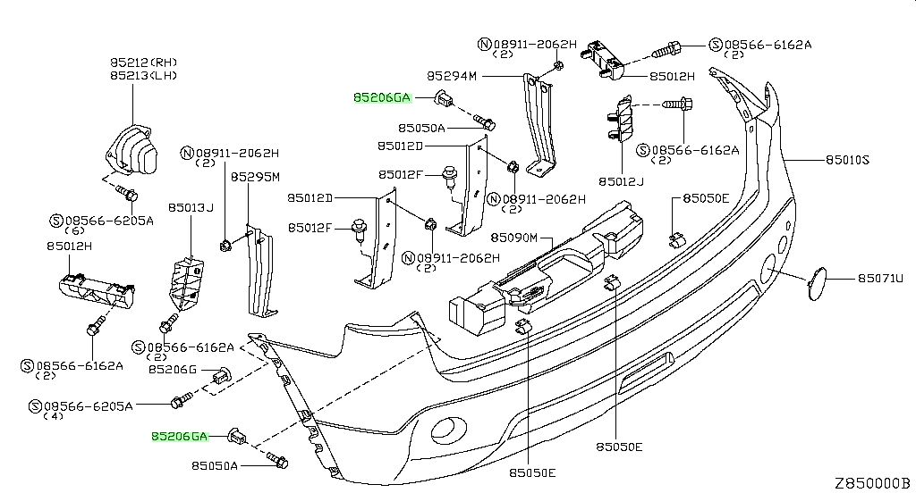 Buy Genuine Nissan 638462FR0A (63846-2FR0A) Grommet. Photos - Amayama