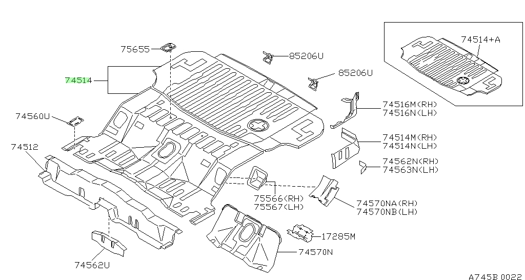 Buy Genuine Nissan 7451482R00 (74514-82R00) Floor-Rear,rear. Prices ...