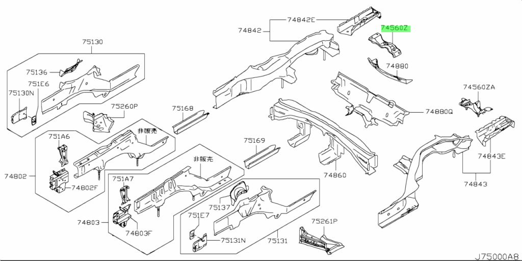Buy Genuine Nissan 74560JK00B (74560-JK00B) Bracket Assembly Muffler ...