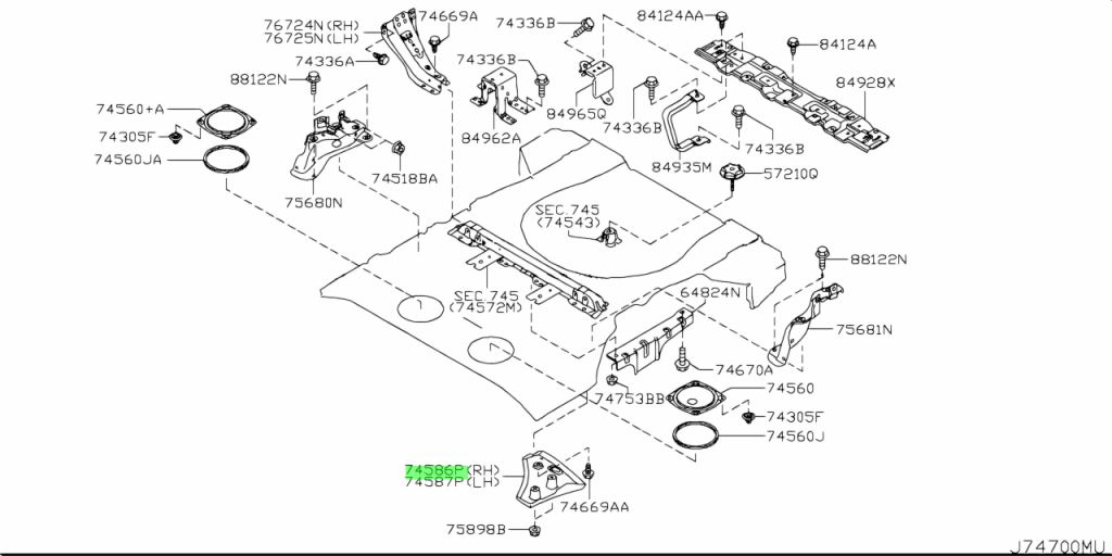 Buy Genuine Nissan 745861AA0A (74586-1AA0A) Cover, Rear Floor Rear Rh ...